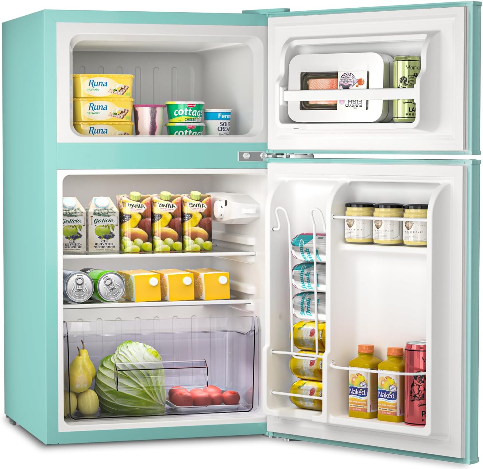 Amazon.com: Galanz Retro Compact Mini Fridge with Freezer, 2-Door ...