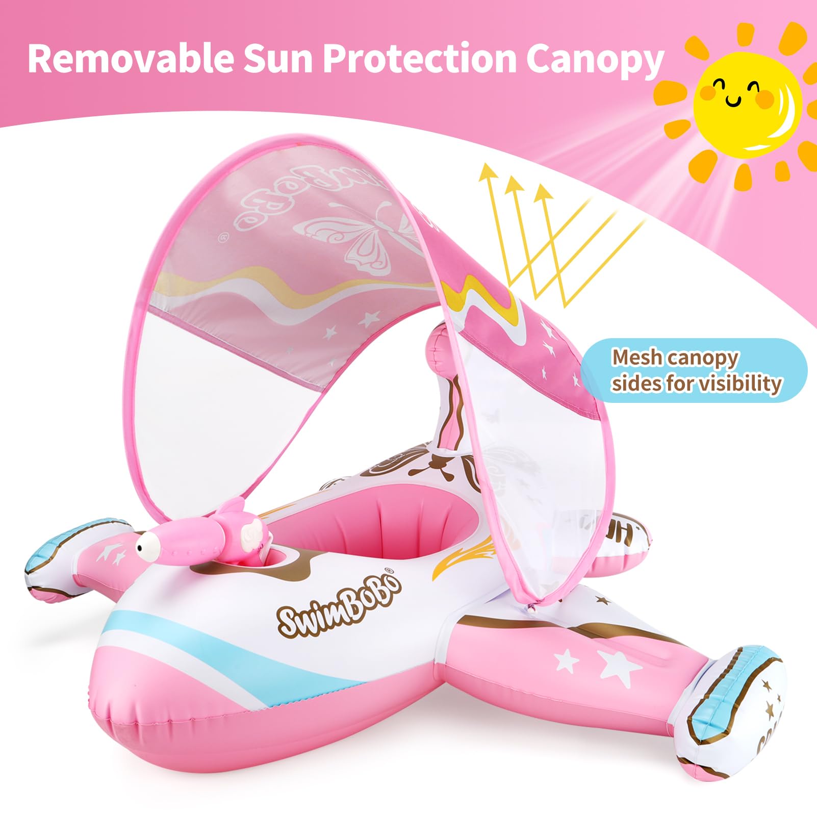 Snapklik.com : Swimbobo Toddler Pool Float Inflatable Car Baby Swim Float