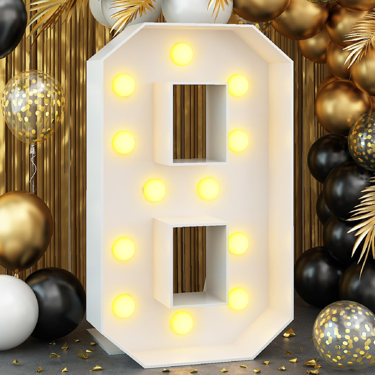 Amazon.com : Light up Number 8 Marquee White 4ft Numbers with Lights ...