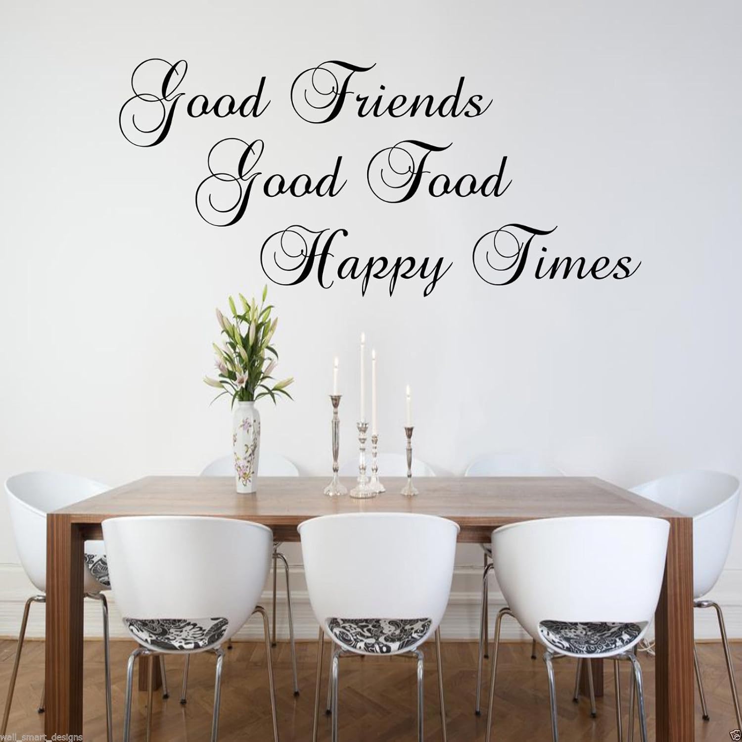 GOOD FRIENDS HAPPY Wall Art Sticker Lounge Quote Decal Mural Transfer ...