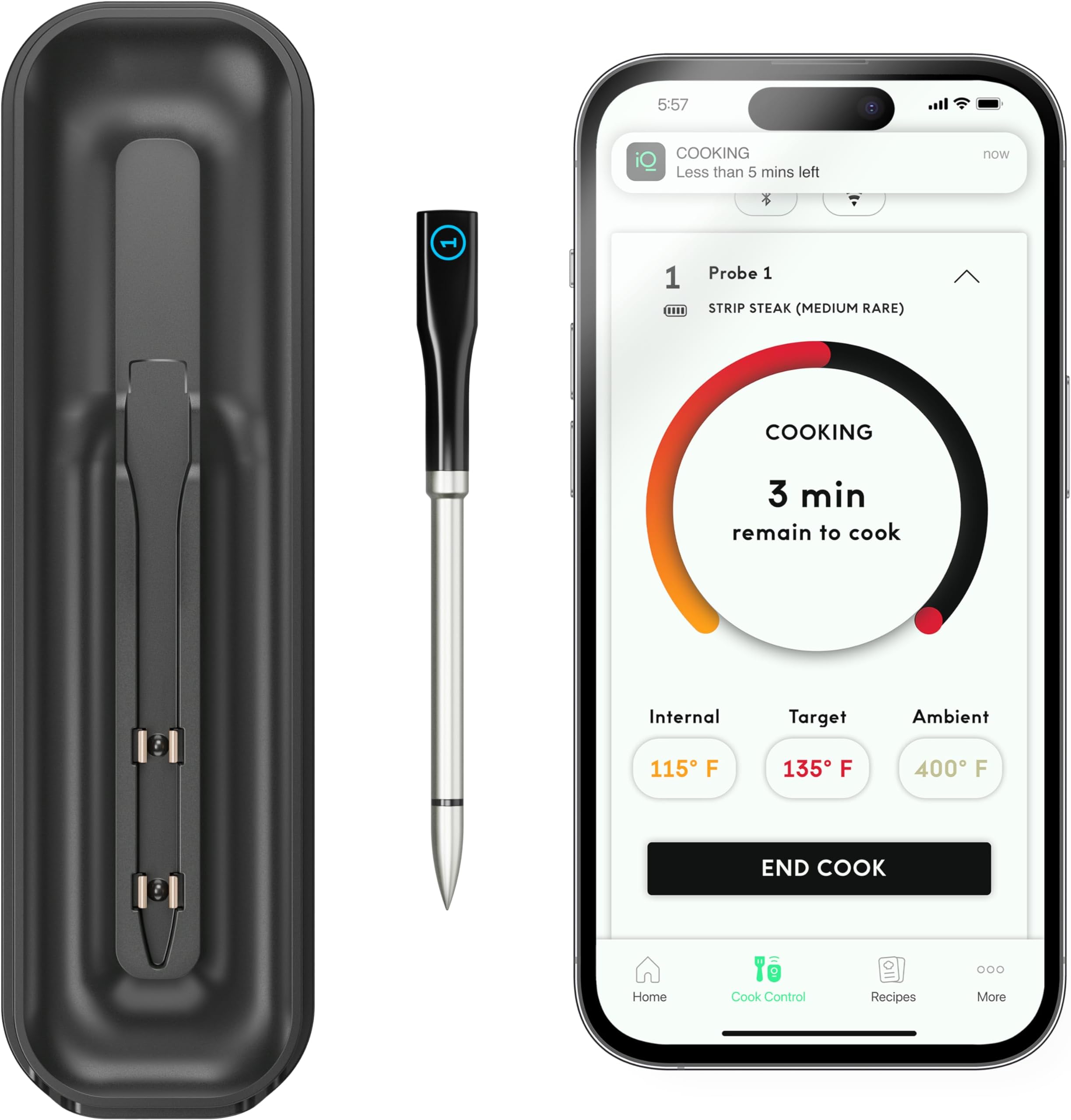 CHEF iQ Smart Kitchen Thermometer, World's Thinnest & Smartest Wireless ...
