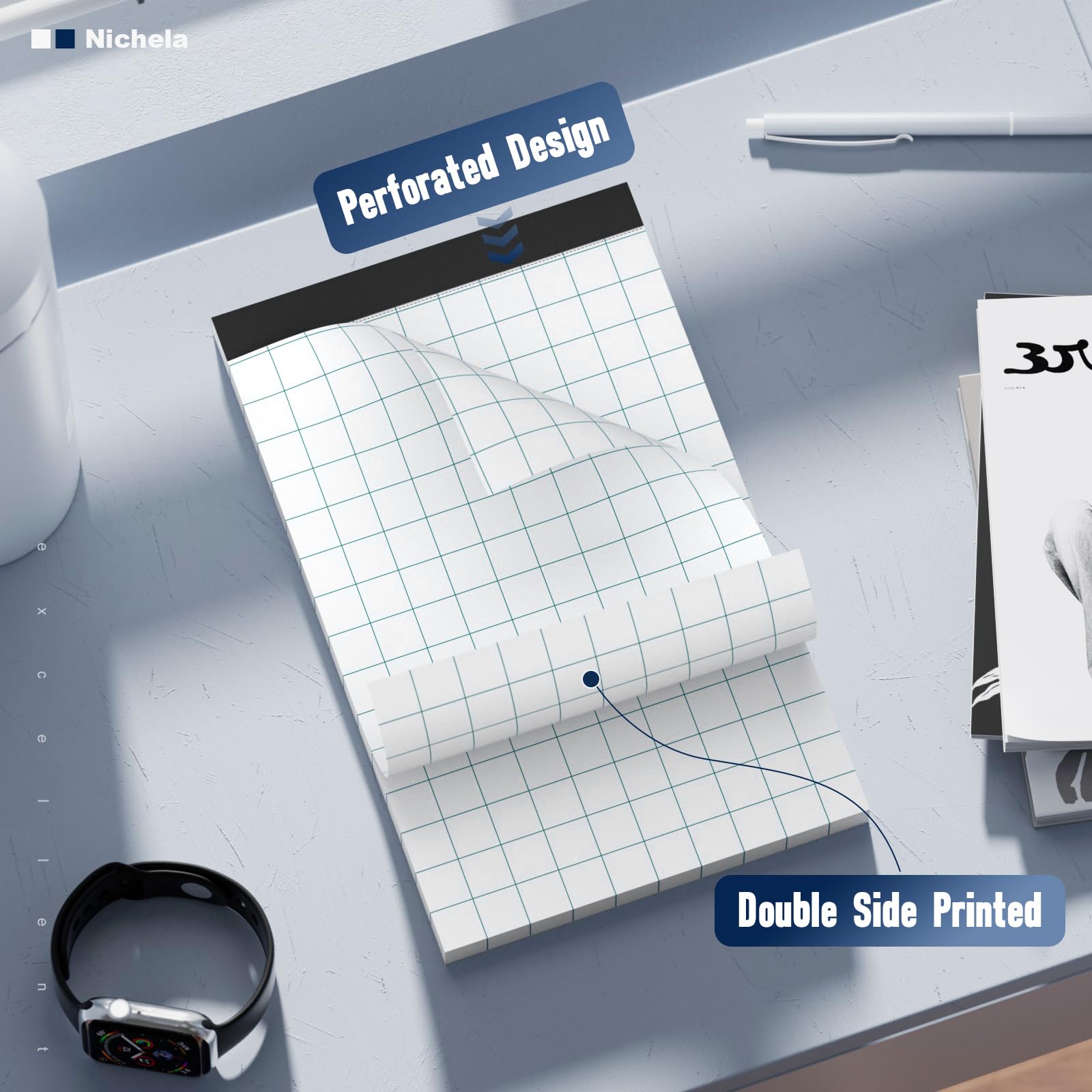 Snapklik.com : Graph Paper Pads 6 Pack Grid Paper Pad 5x8 White Note ...