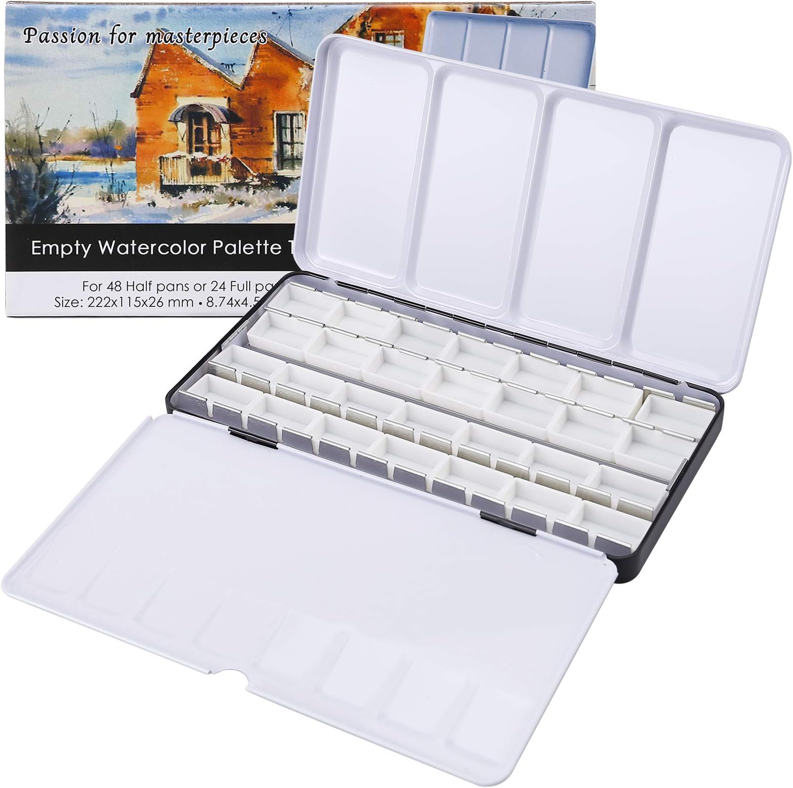 Amazon.com: Honbay 24PCS Plastic Empty Watercolor Paint Pans Full Pans ...