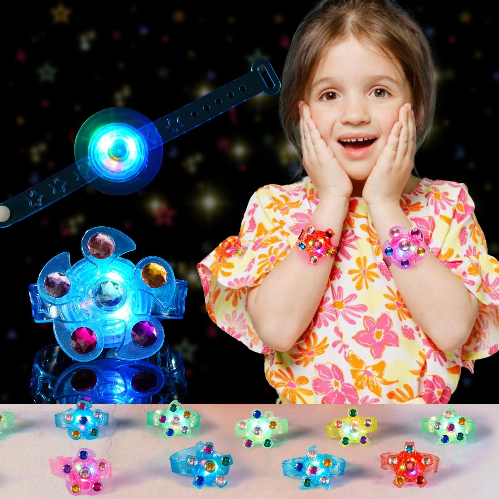 Snapklik.com : 24 Pack Light Up Party Favors For Kids Fidget Spinner ...