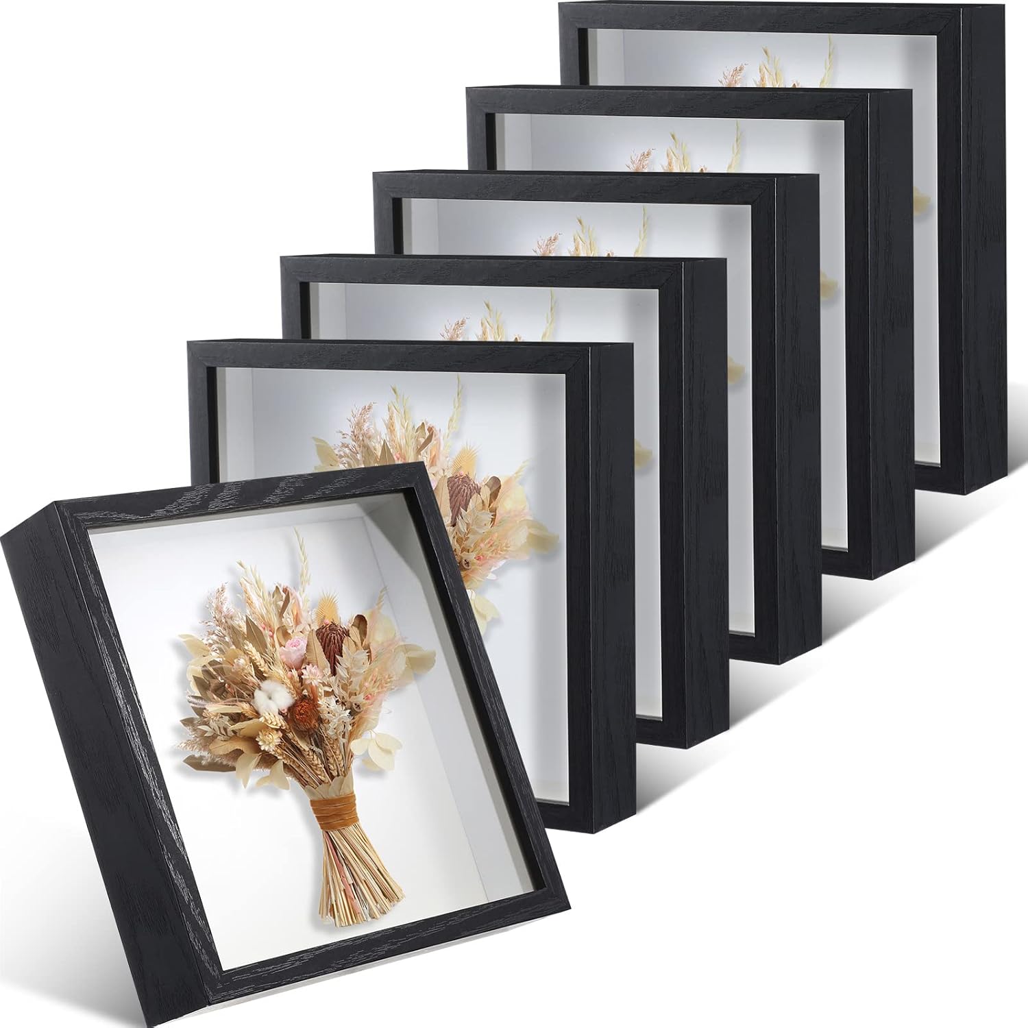 Amazon.com - Reginary 6 Pack 8 x 8 Inches Shadow Box Frame Black Wood ...