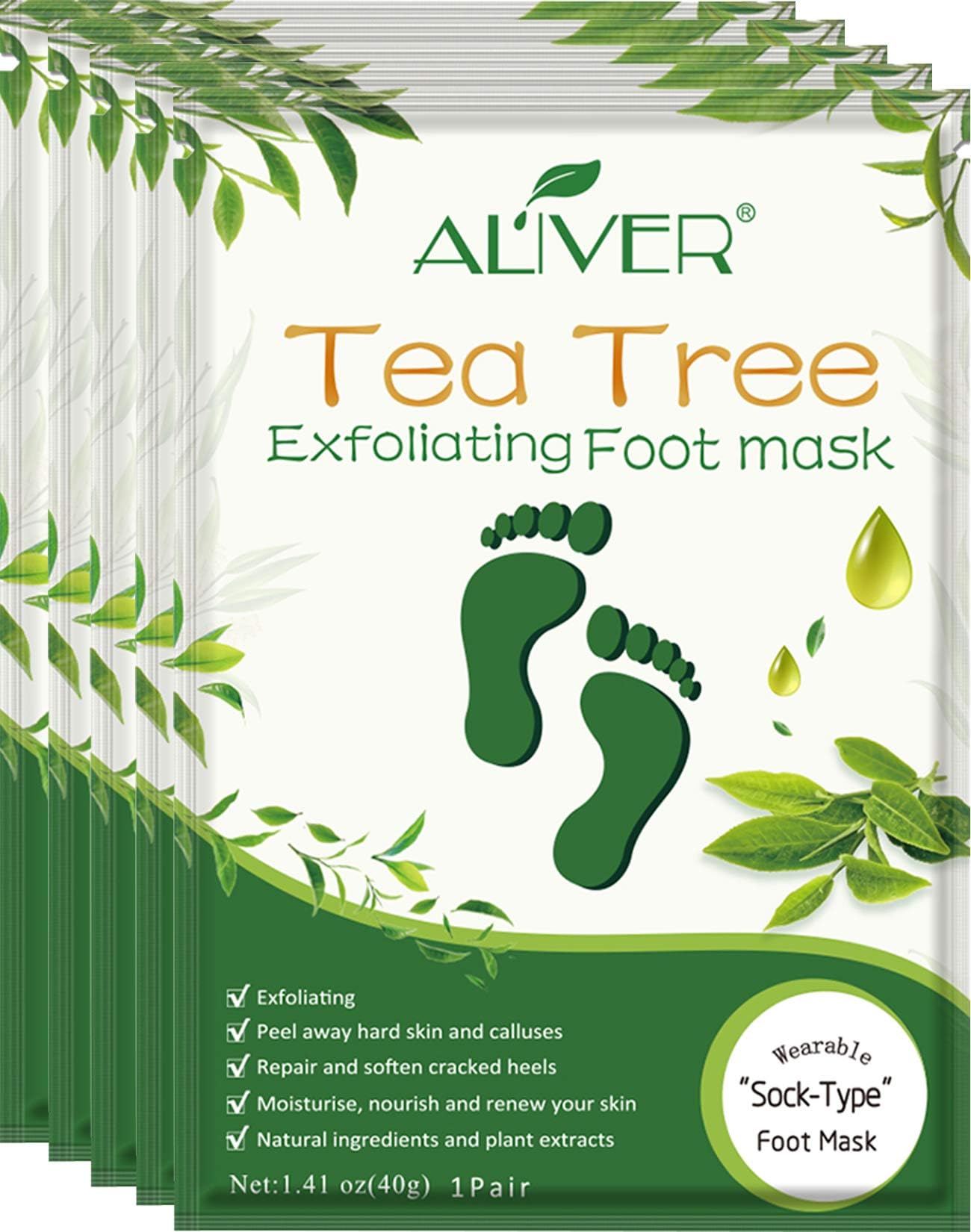 Amazon.com: Foot Peel Mask 5 Pack,Tea Tree Exfoliating FToot Masks ...