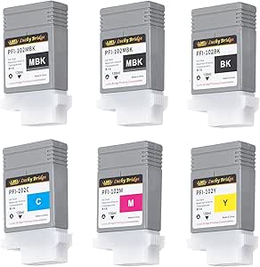 Amazon.com: Lucky Bridge 130ml x 6PK PFI-102 Ink Tank Cartridge Replacement for Canon PFI-102MBK ...