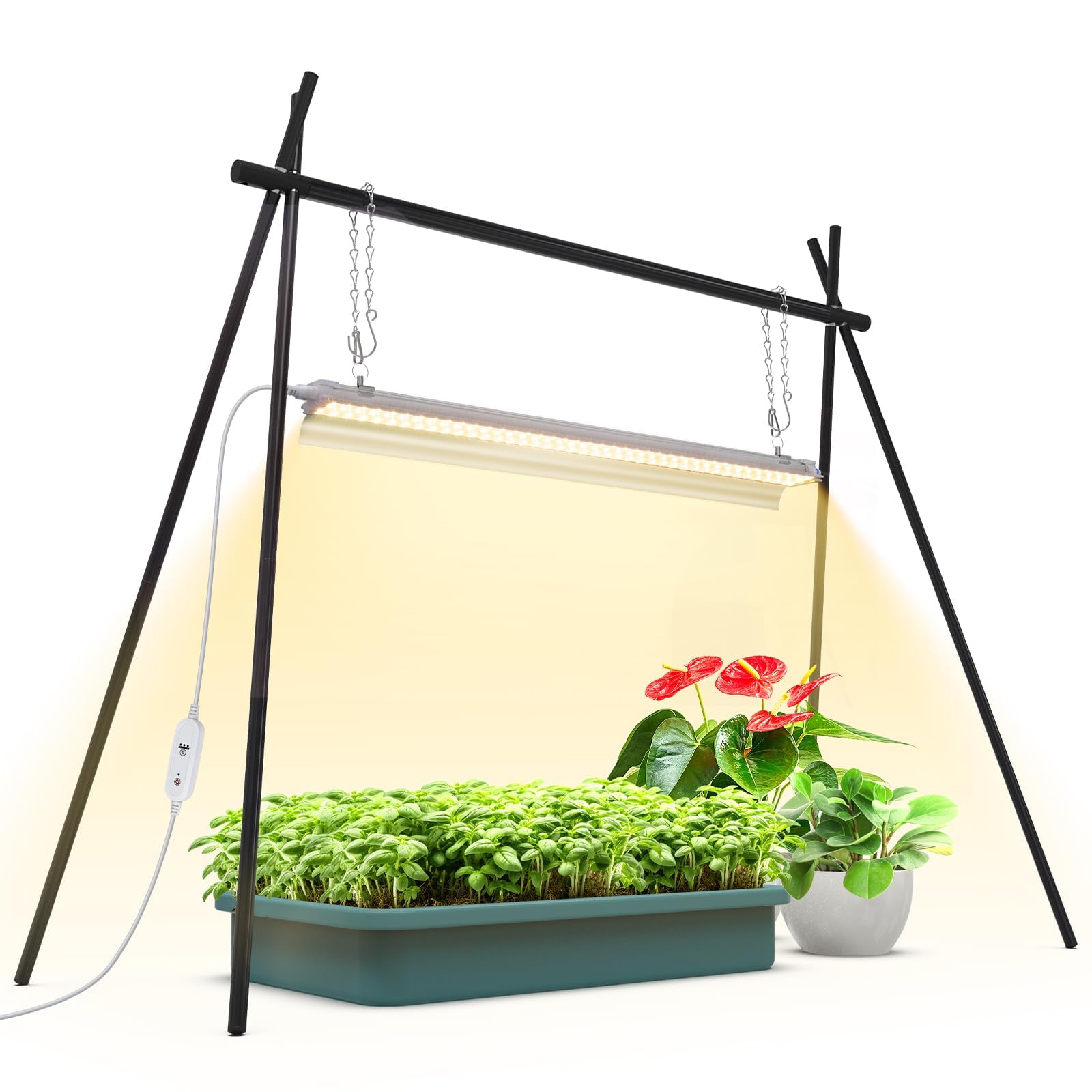 Barrina Plant Stand with Grow Lights for Indoor Plants, Foldable and ...