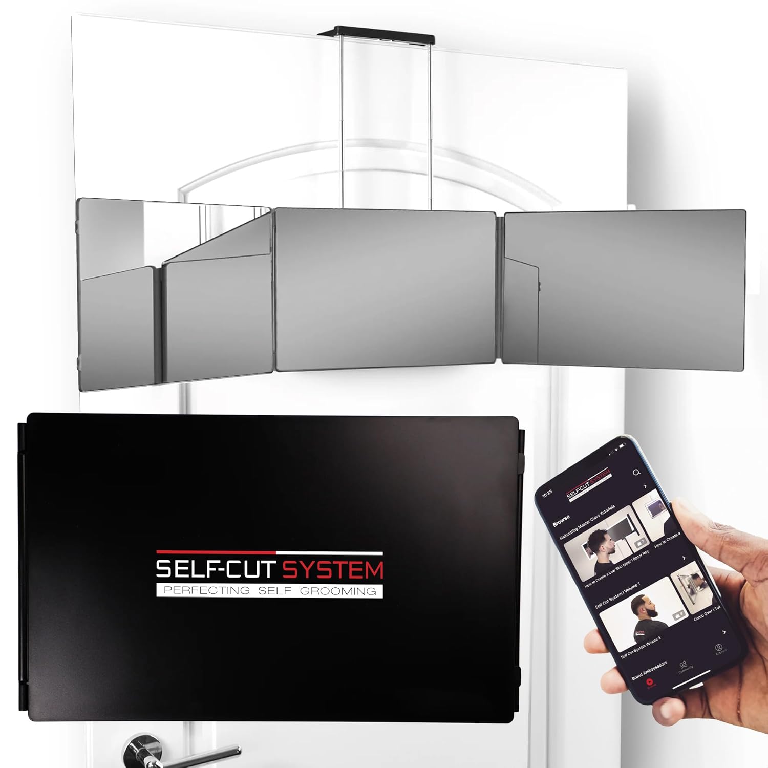 SELF-CUT SYSTEM Travel Version - Three Way Mirror for Self Hair Cutting ...