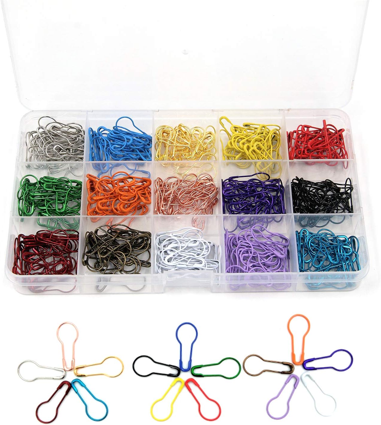 Amazon.com: MY MIRONEY 450 Pieces 15 Colors Bulb Safety Pins Assorted ...