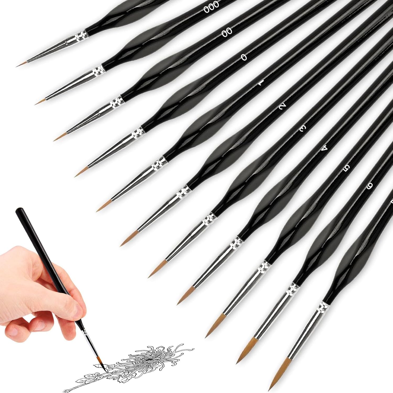 18 PCS Fine Detail Paint Brush, Miniature Paint Brushes, Miniature ...