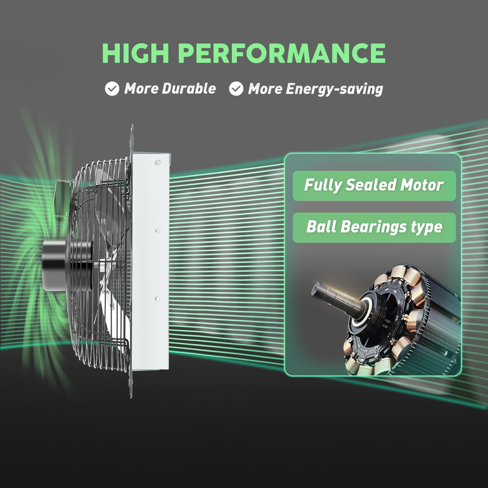 Snapklik.com : YOZON 12 Inch Shutter Exhaust Fan, Wall Mounted Wall ...