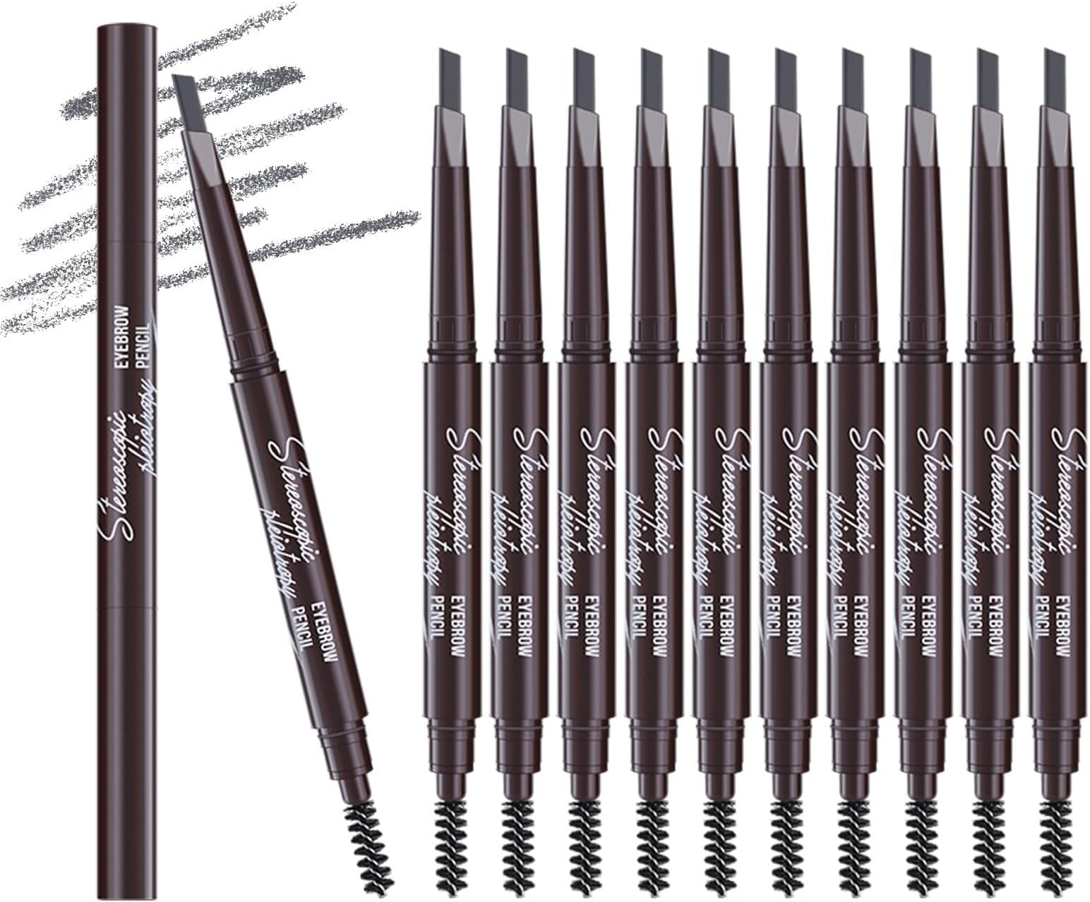 Amazon.com : Berinist 12Pcs Grey Eyebrow Pencil Set， Retractable ...