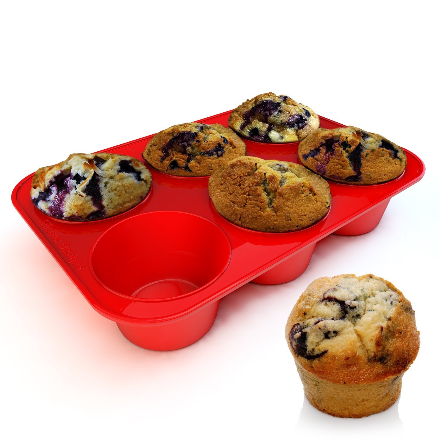Snapklik.com : Silicone Texas Muffin Pan 6-Cups, Jumbo Muffin Pan Set ...