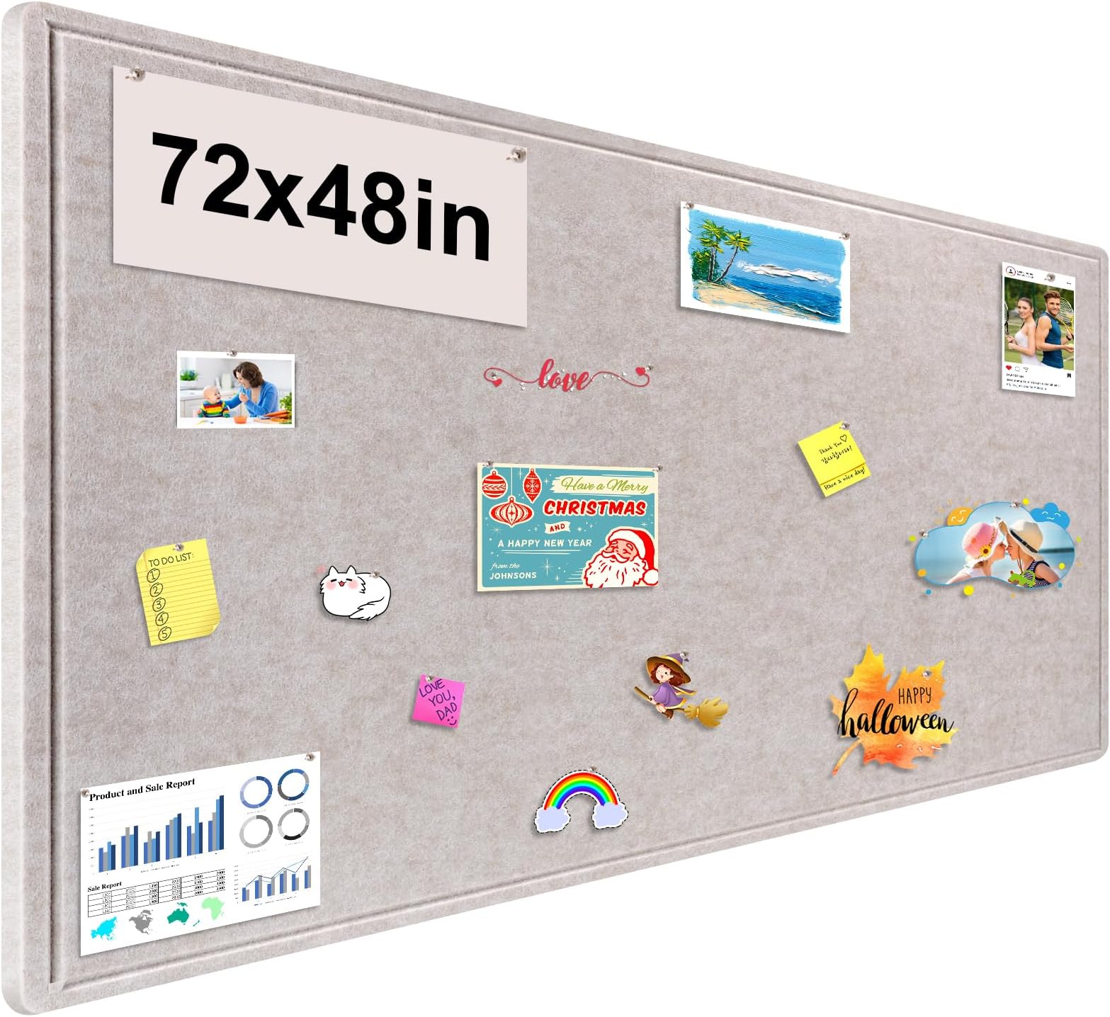 Amazon.com : Large Bulletin Board, Foldable 72x48 Inches Cork Board ...