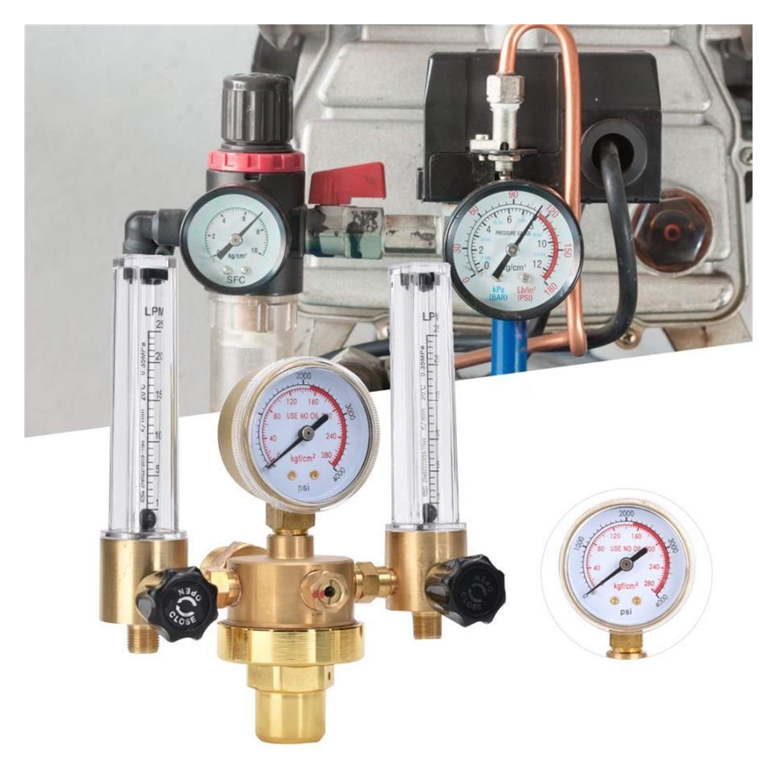 Buy Auto Parts Dual Tube Argon CO2 Gauge Pressure Regulator Mig Tig ...
