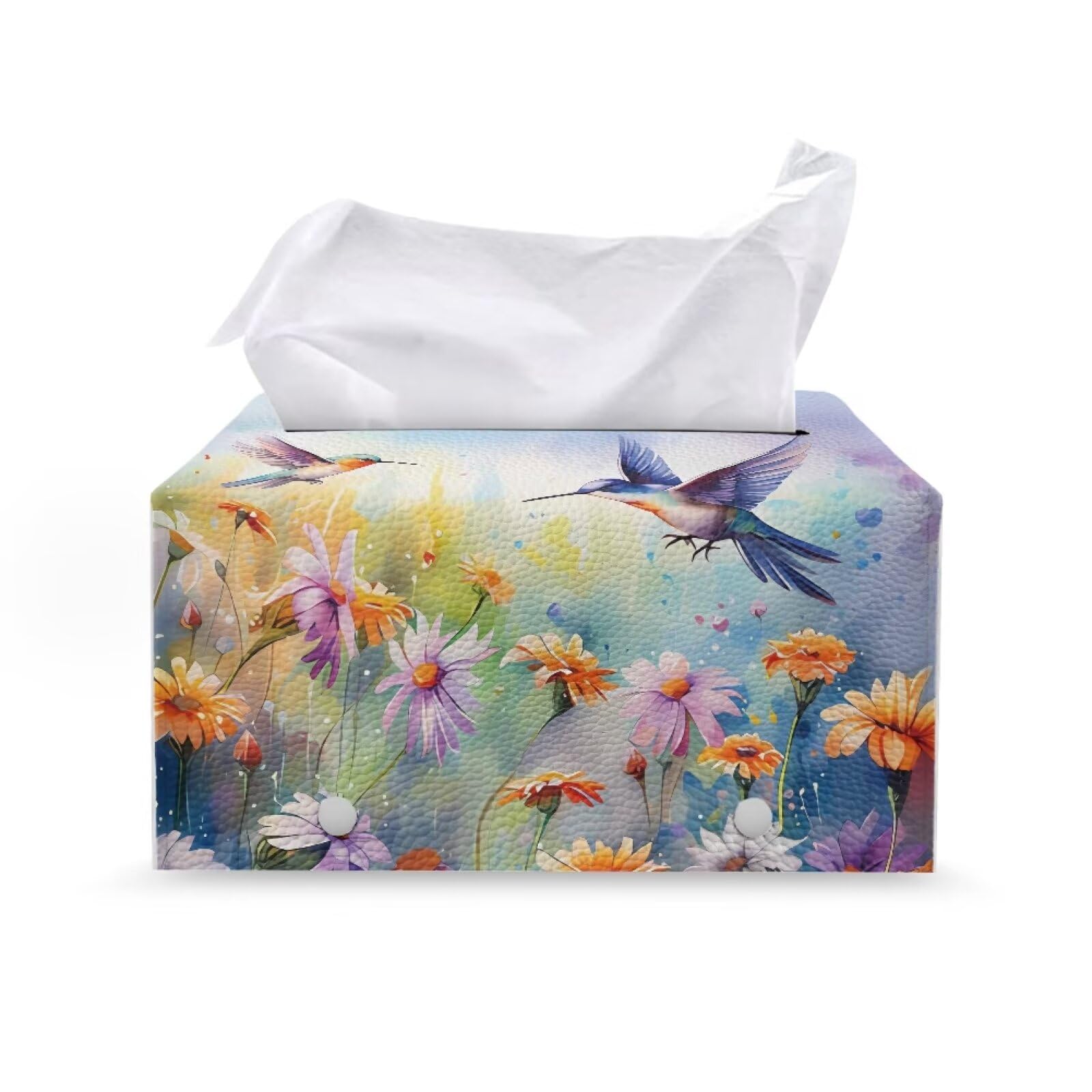 Amazon.com: Dolyues Hummingbird Tissue Box Cover PU Leather Rectangular ...
