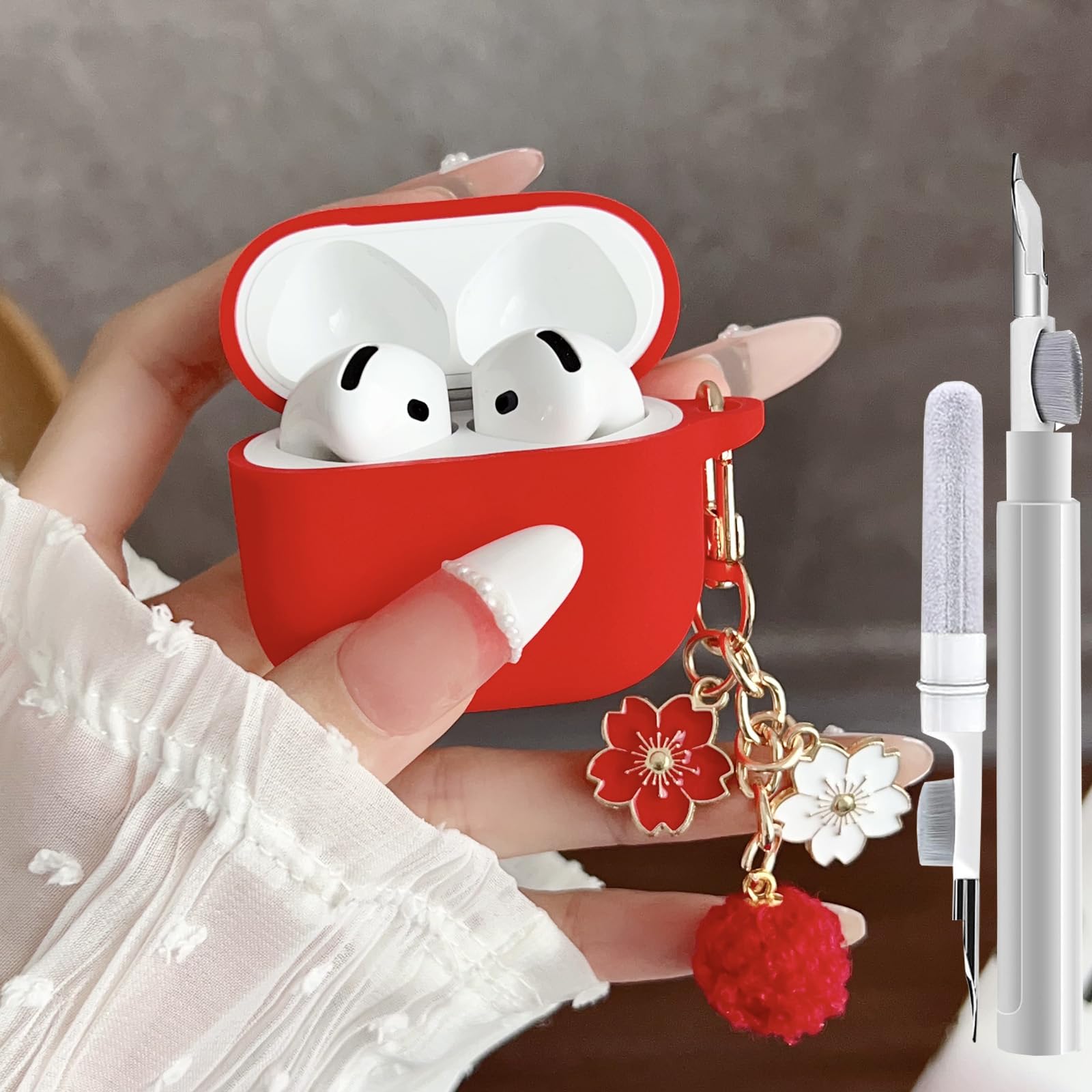 Amazon.com: GARTOO Cute Red Case for Airpods 4 Cover for Girl Women ...