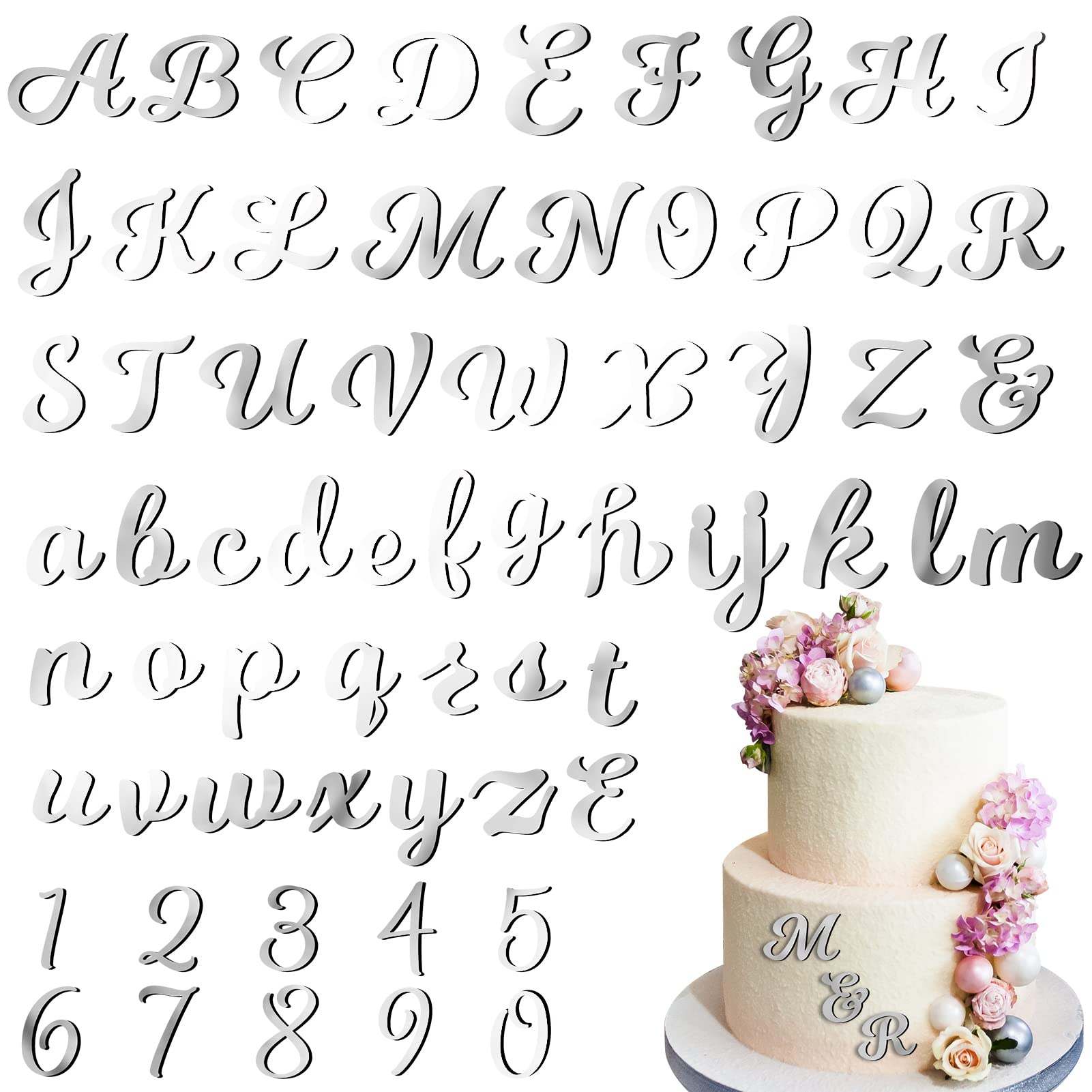 Amazon.com: Jspupifip 64 Pcs Acrylic Letters Cake Alphabet Numbers ...