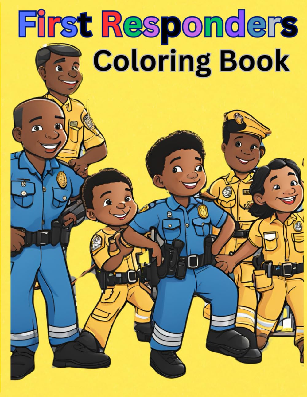 First Responders Coloring Book: Amazing Illustrations for Black First ...