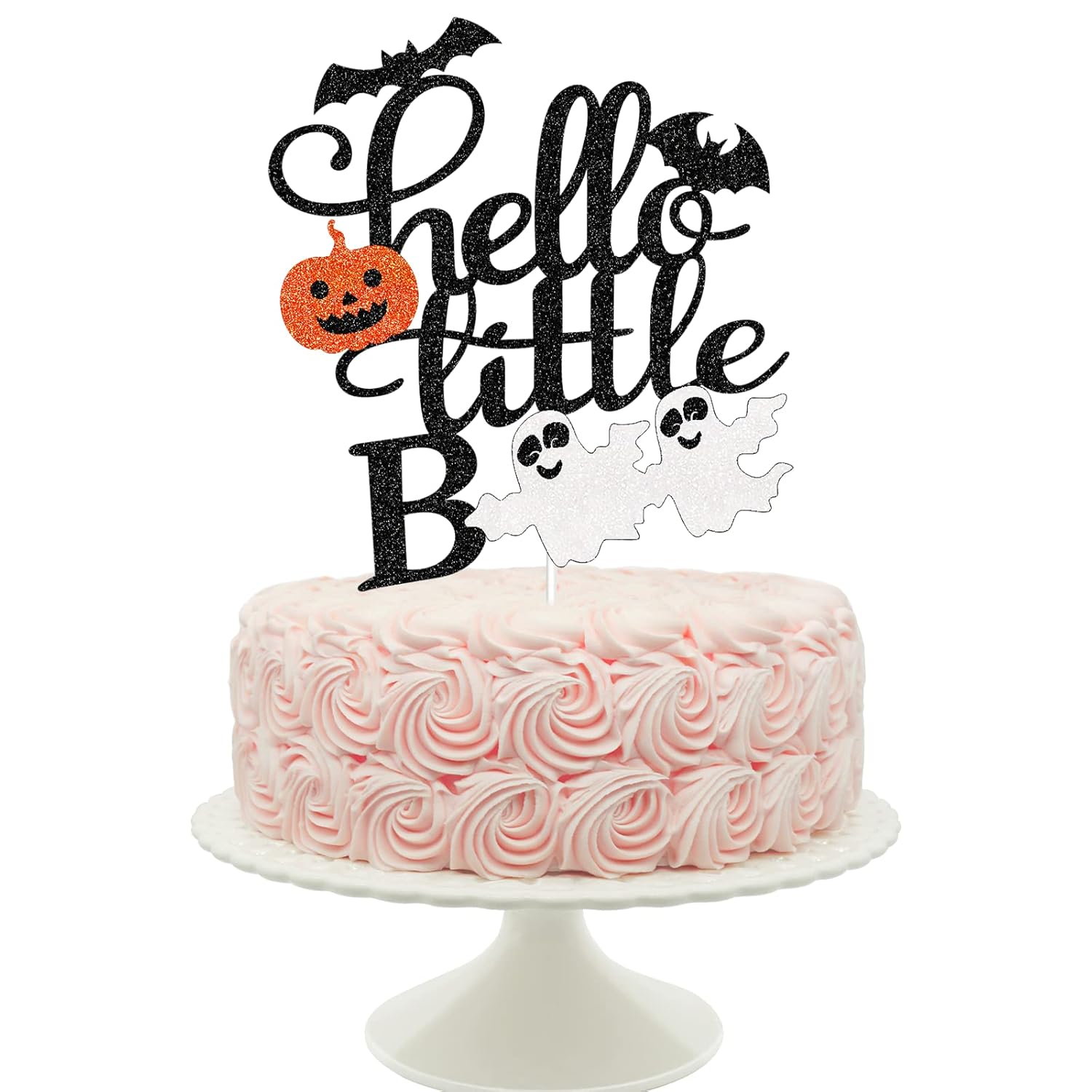Amazon.com: Black Glitter Hello Little Boo Cake Topper Little Boo Baby ...