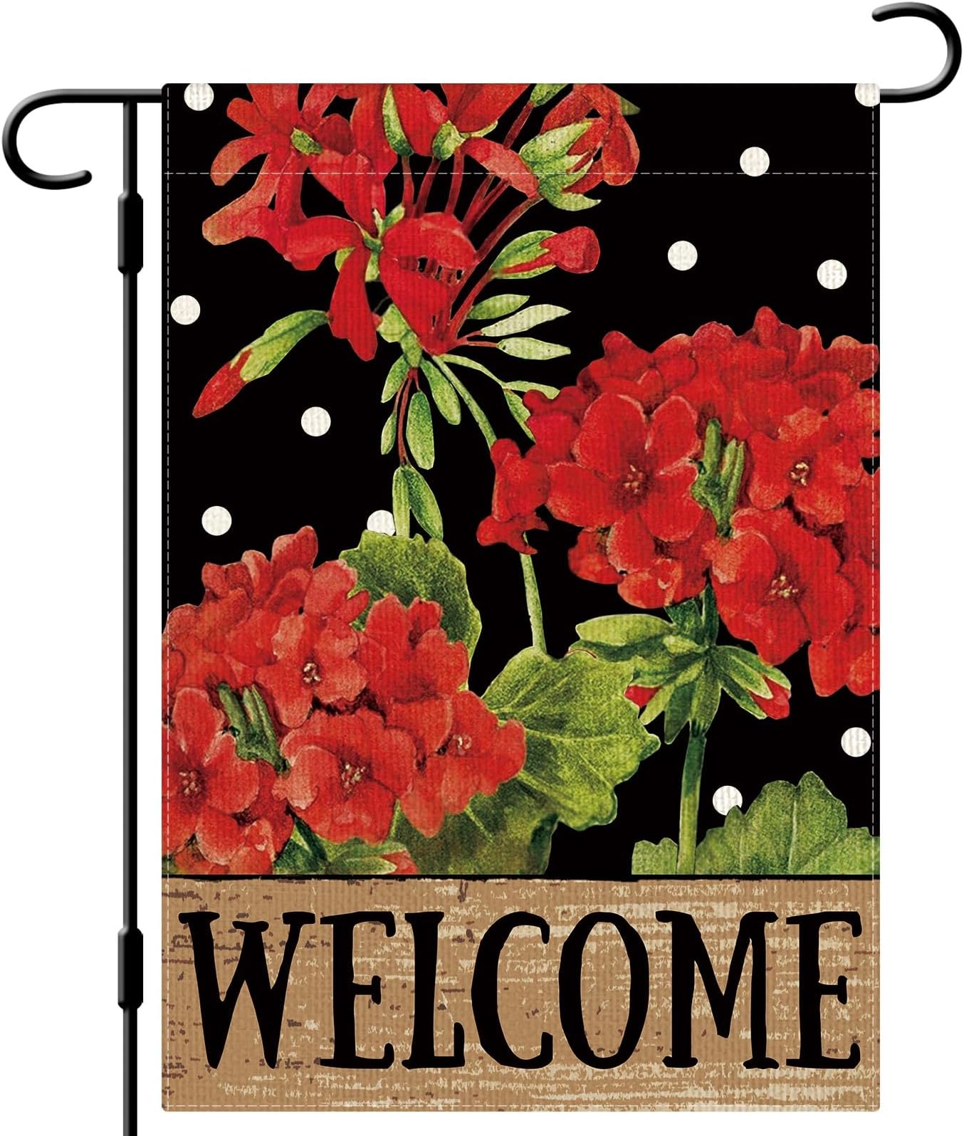 Amazon.com : DLZDN Spring Geranium Garden Flag Floral Garden Flag 12×18 ...