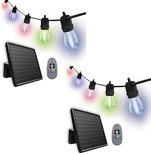 Sunforce Outdoor Solar Powered Color Changing Lighting Set with Two 12 ...
