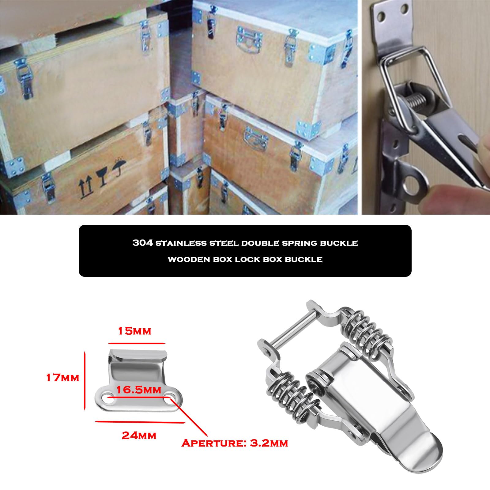 ECSiNG 10pcs 304 Stainless Steel Lever Lock Cap Lock Box Lock Lever ...