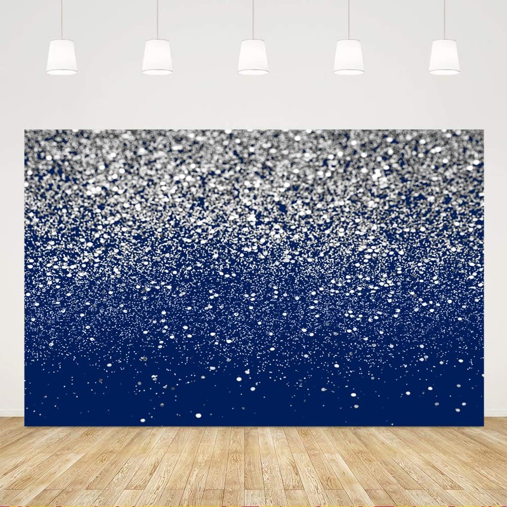 Amazon.com : 5X3FT Happy New Year Royal Blue Glitter Backdrop Birthday ...