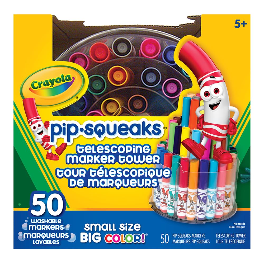 Buy Crayola 50 CT Washable Pip Squeaks Telescoping Marker Tower, Multi ...