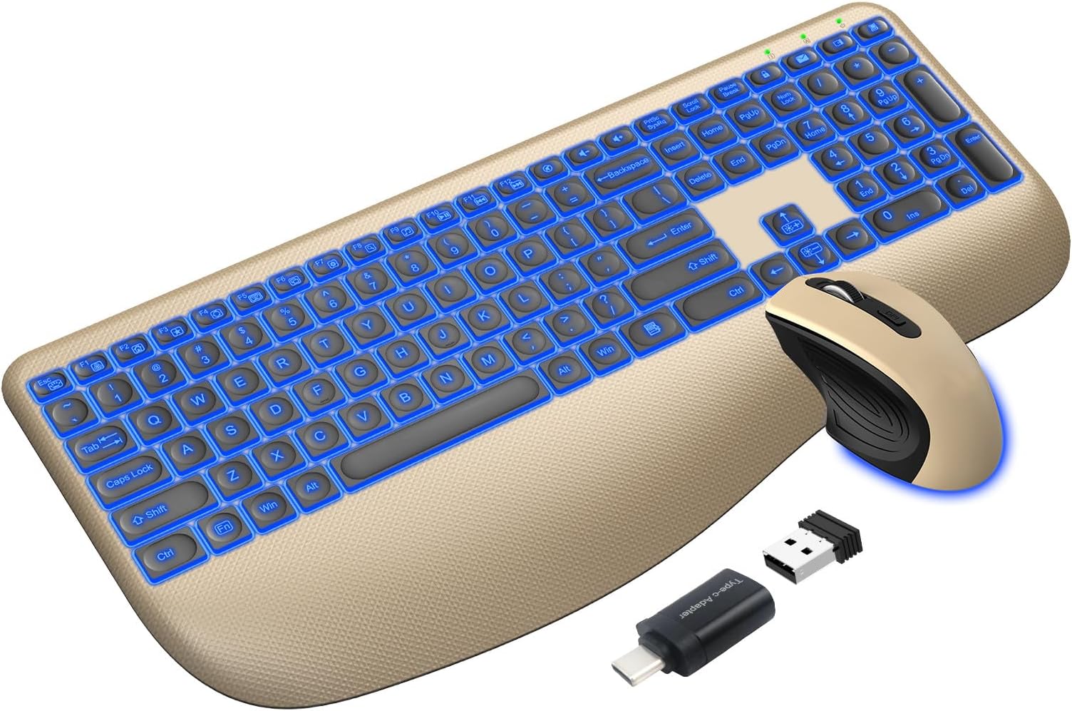 Amazon.com: QUASIO Wireless Keyboard Mouse Combo Rechargeable with 7 ...