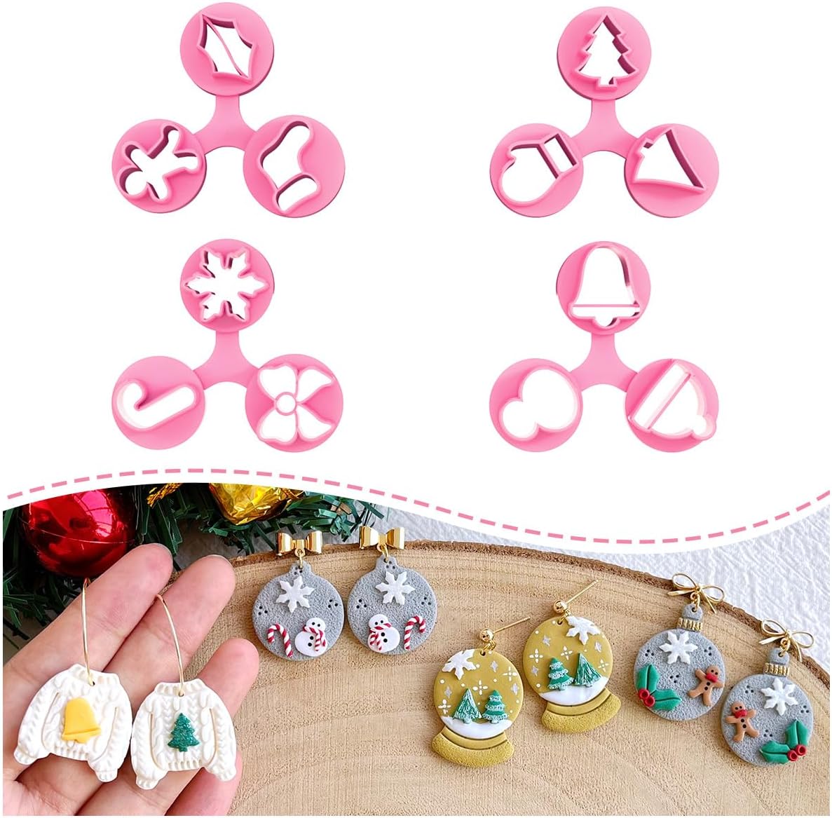 Amazon.com: Keoker Mini Christmas Polymer Clay Cutters for Polymer Clay ...