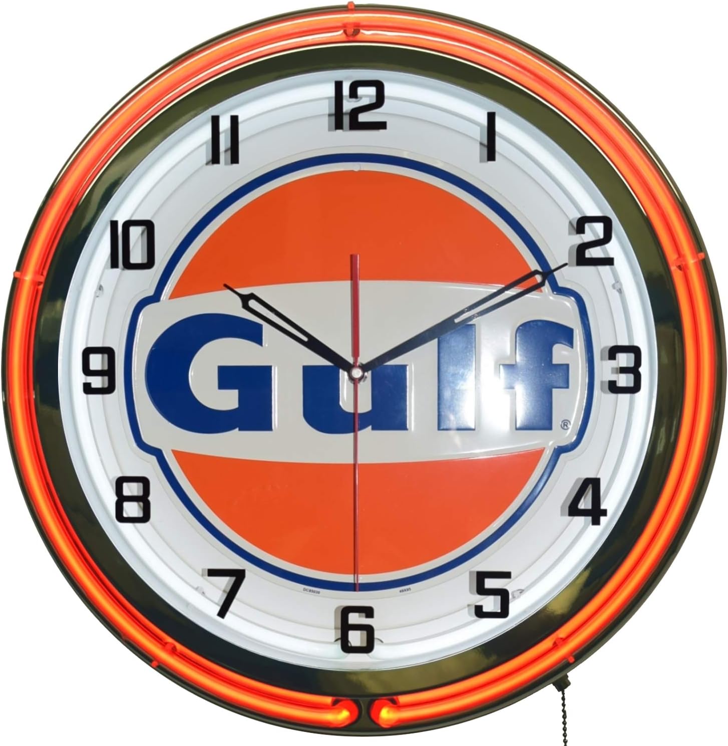 Buy 18 Gulf Gasoline Motor Oil Gas Station Sign Double Neon Clock ...