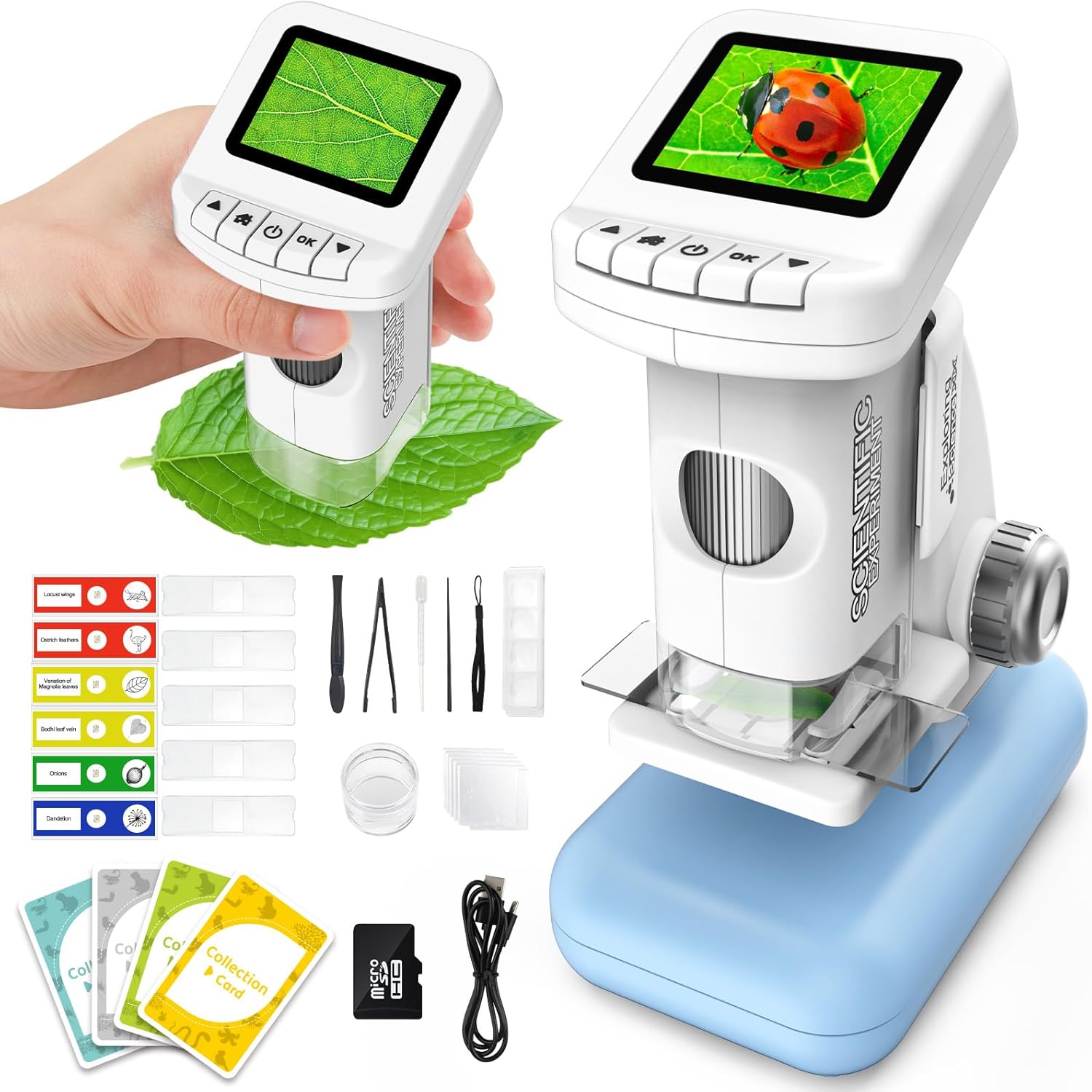Amazon.com: Microscope for Kids, 1200X Kids Microscope Pocket Portable ...