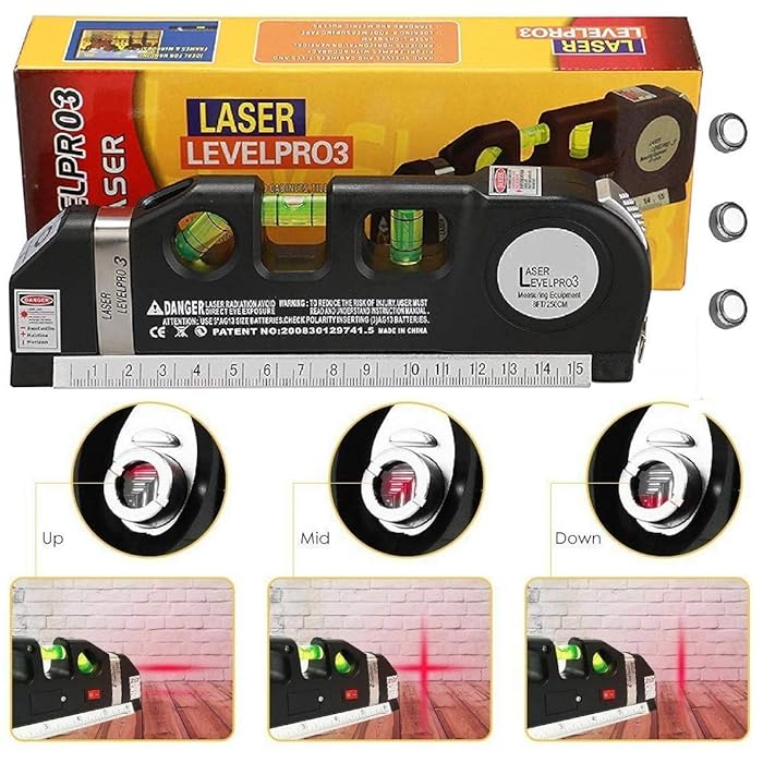 Buy Techtest Laser Level Line Measurement Tool Laser Tape Measure ...