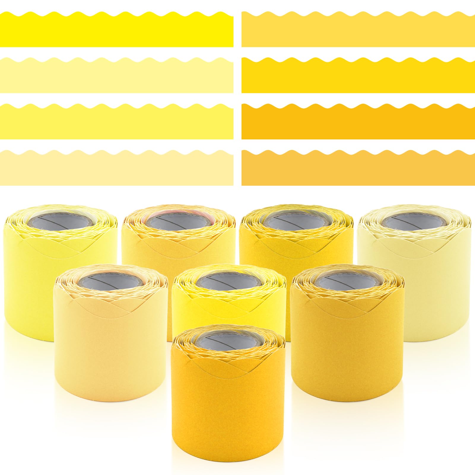 Snapklik.com : 8 Rolls 262.4 Ft Yellow Bulletin Board Borders - Yellow ...