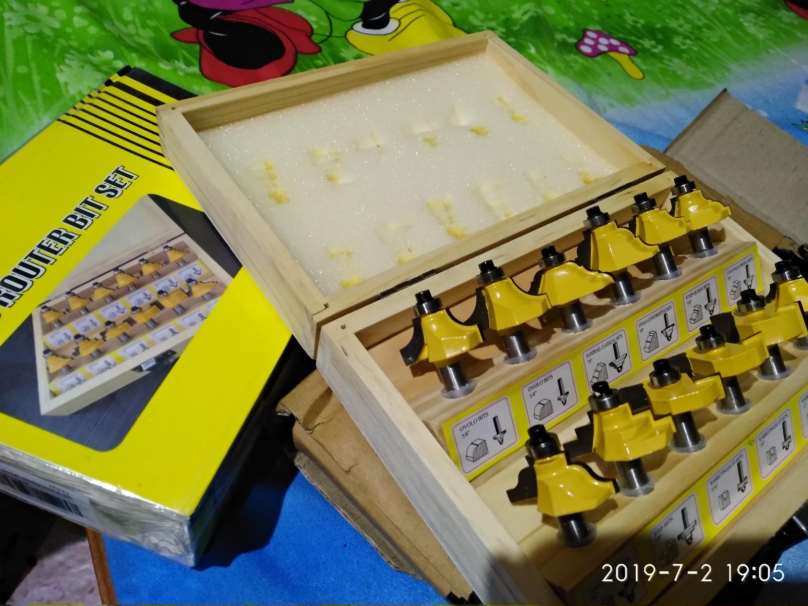 ISC 8mm Classic Bearing Multi Shapes 12 Pcs Router Bit Set : Amazon.in ...