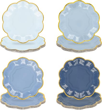 Amazon.com: AimFun 48 Pcs Dusty Blue Party Plates Gradient Blue Dessert ...