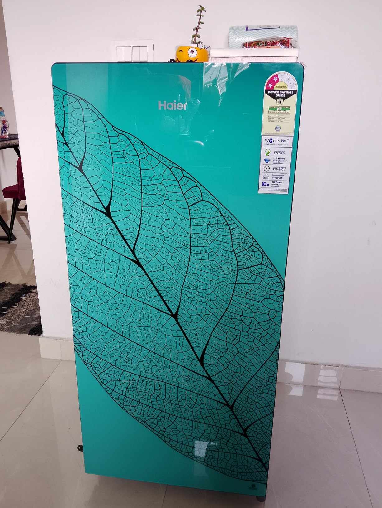 Haier 185 L, 2 Star, Direct-Cool Single Door Refrigerator (HED-19TGG-N ...