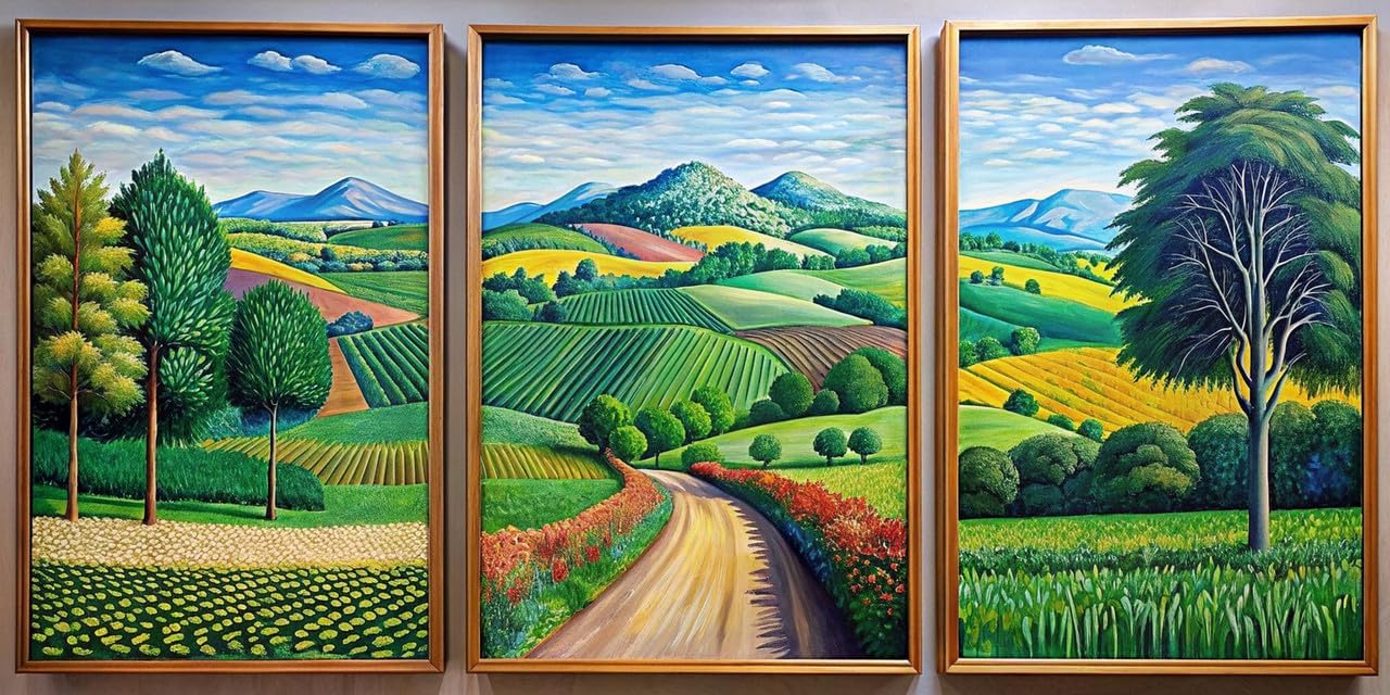 triptych painted by david hockney 1-3x A2 Poster - Triptych rolled in ...