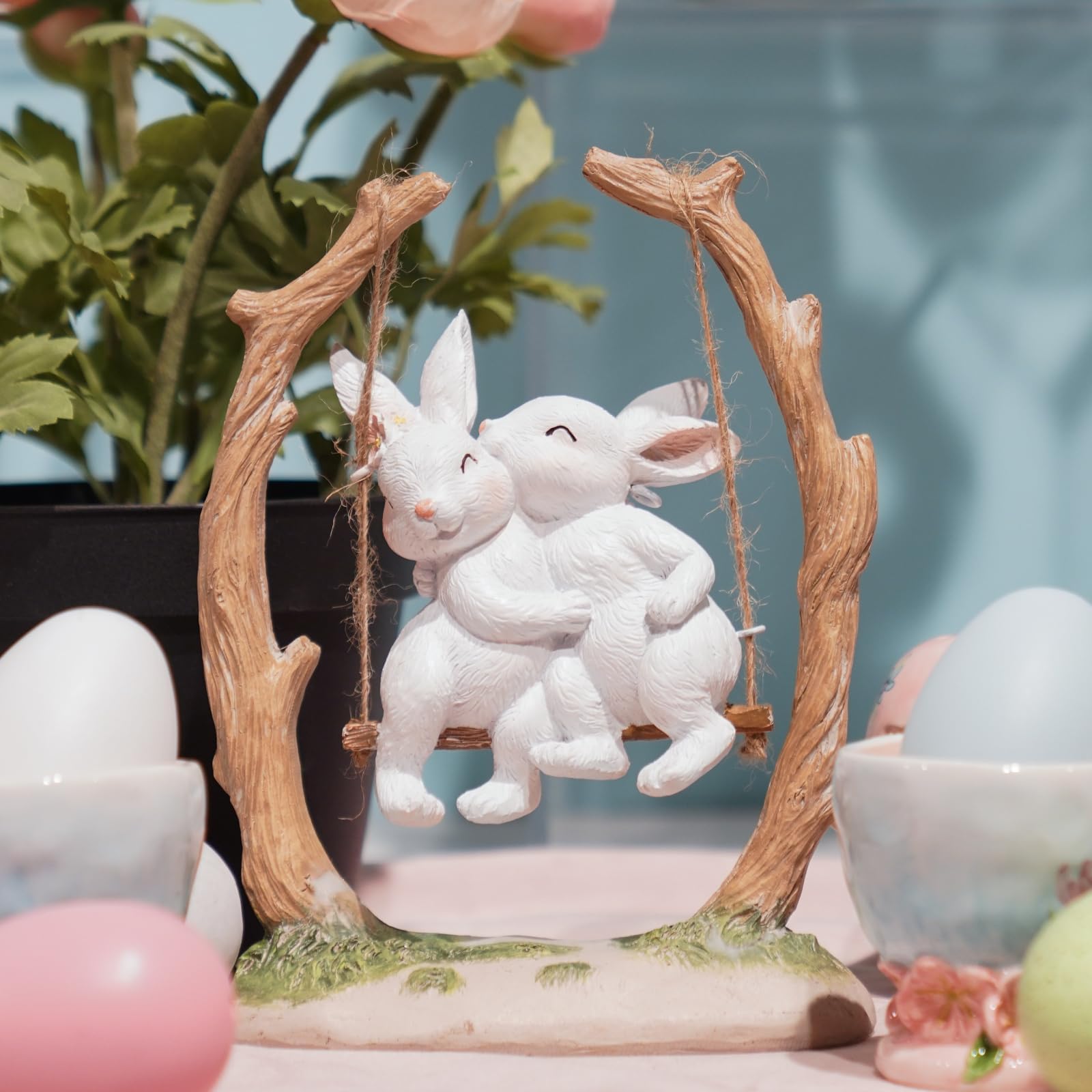 Amazon.com: Gerrii Spring Easter Laughing Bunny Rabbits Rocking in an ...