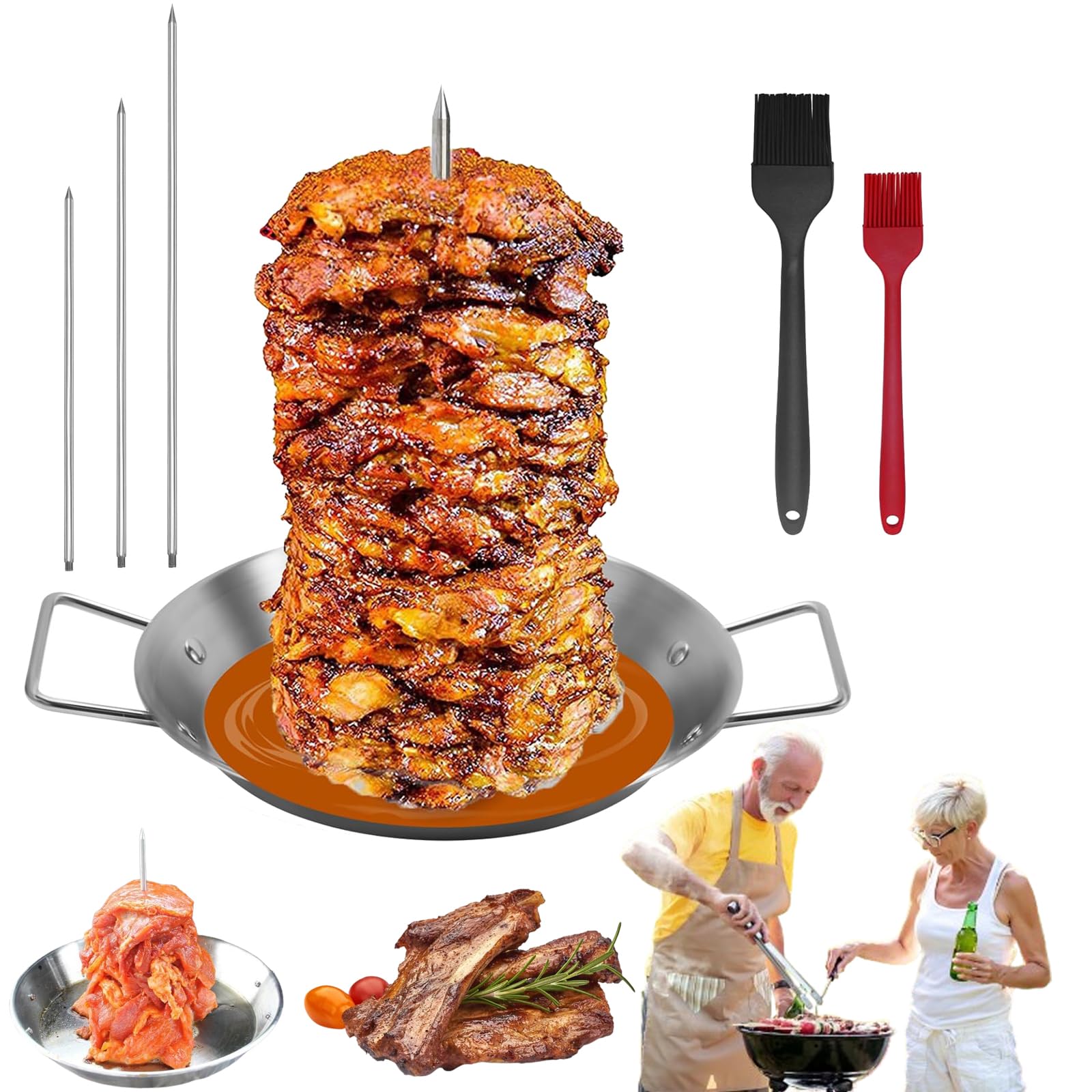 Buy Gyro Pan with Skewer,Chicken Shawarma Pan,Trompo Para Tacos Al ...