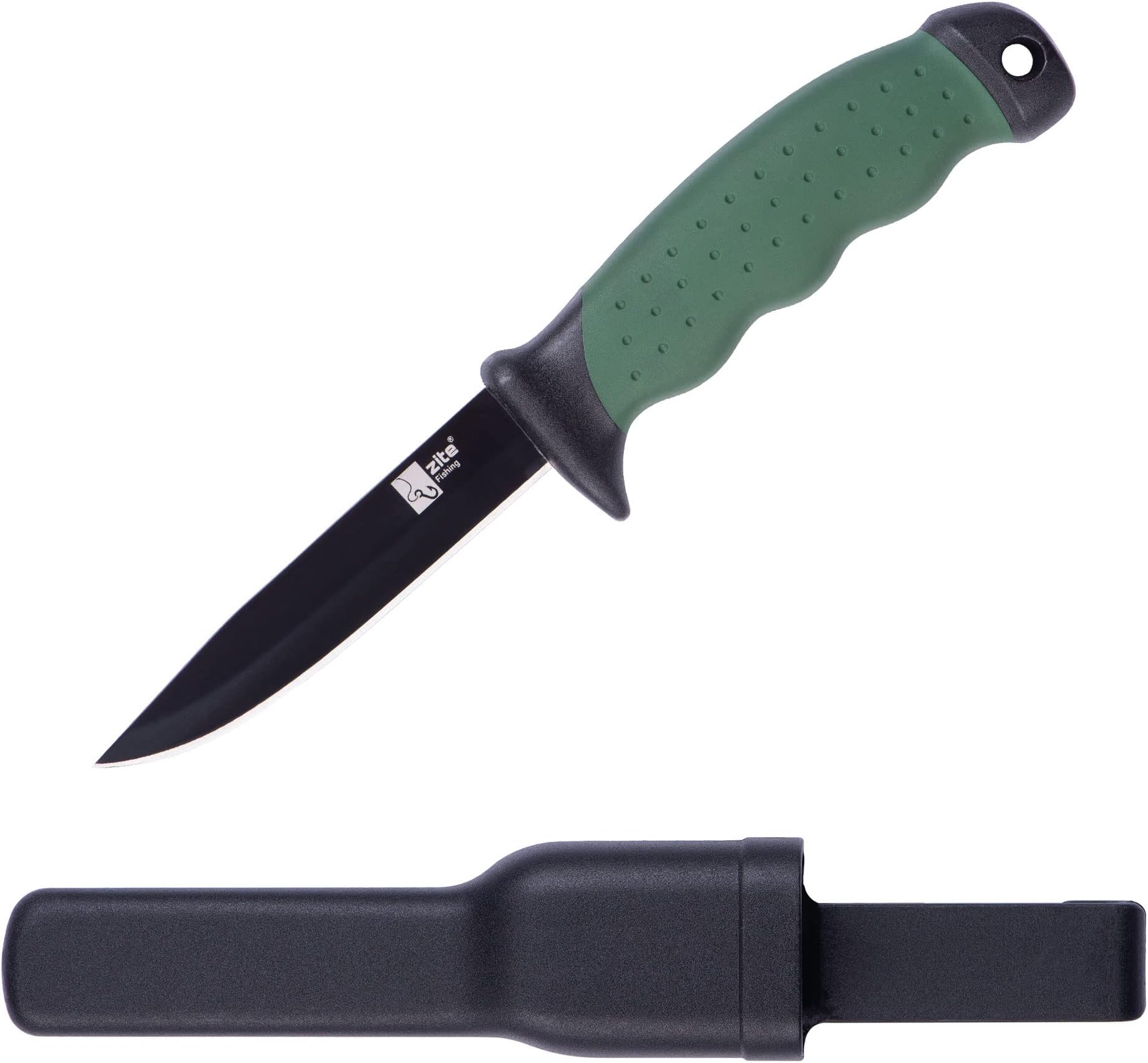Zite Fishing Angelmesser inklusive Kunststoff Gürtel-Messerscheide ...