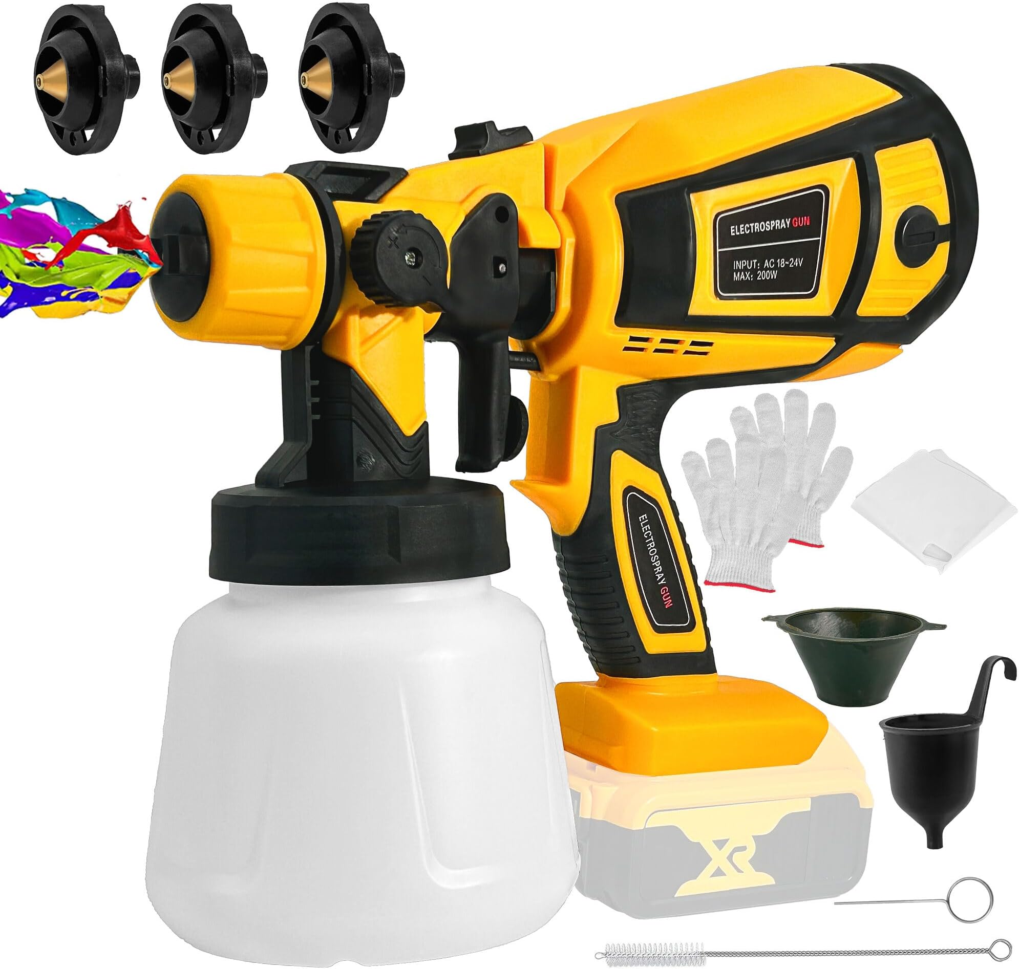 Paint Sprayer for Dewalt 20V MAX Battery, HVLP Spray Paint Gun with ...