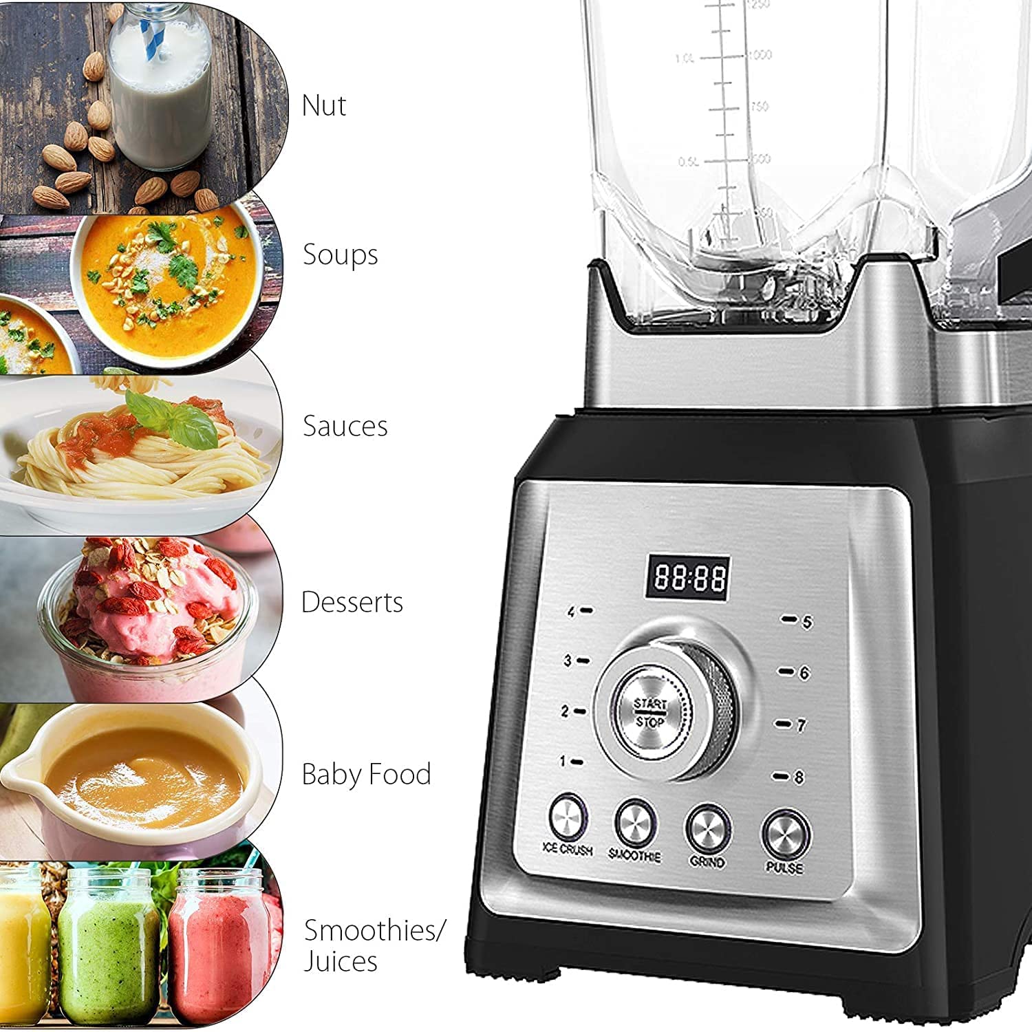 IMTICS Professional Blenders for Kitchen, 1450W Countertop Blender with ...