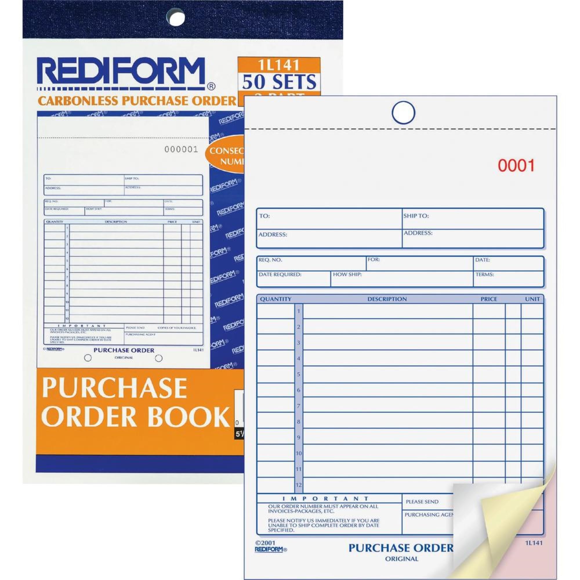 Amazon.com : Rediform 3-Part Carbonless Purchase Order Book : Office ...