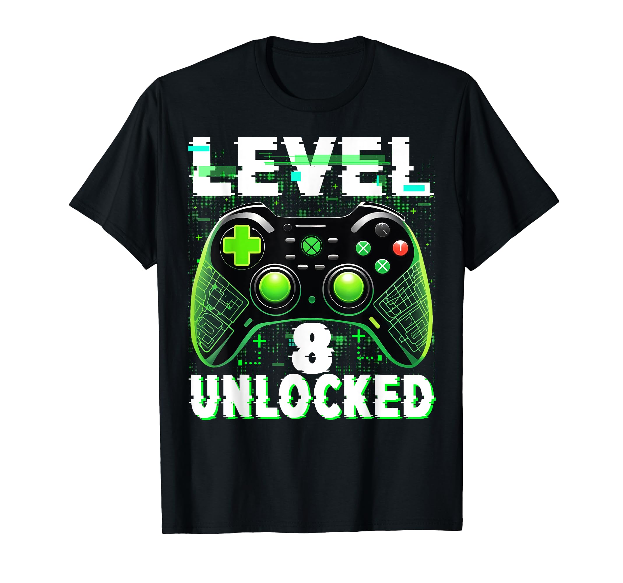 Amazon.com: Level 8 Unlocked Shirt Funny Video Gamer Geek 8th Birthday ...