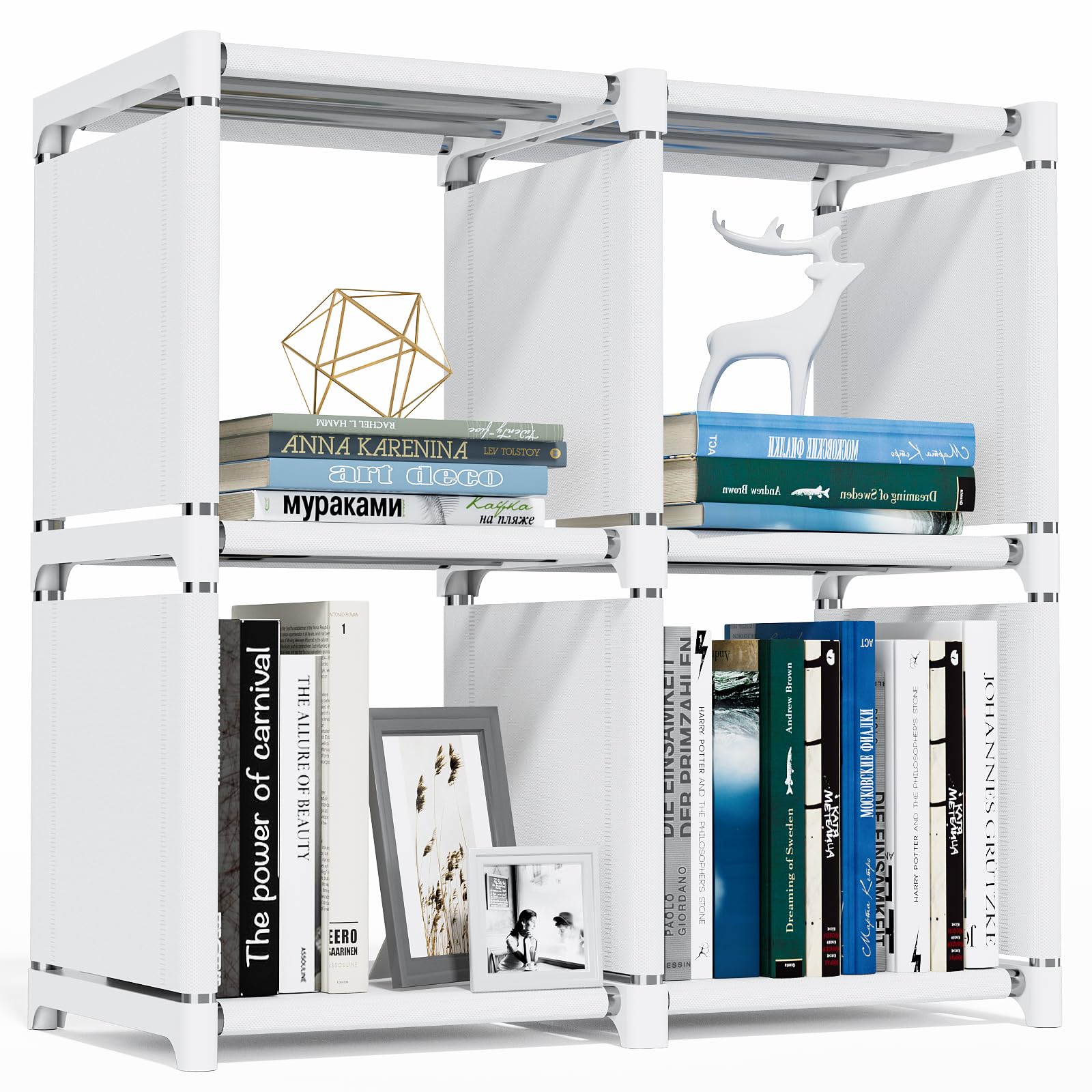 Snapklik.com : Book Shelf, 4 Cube Storage Organizer, DIY Bookcase ...