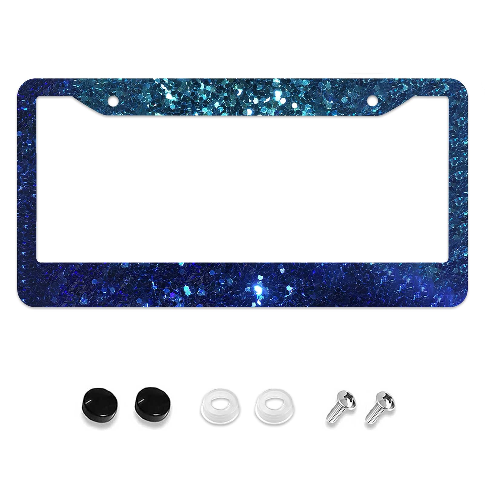 Amazon.com: LOVEJIA Blue Purple Sparkle License Plate Frame, Cool ...