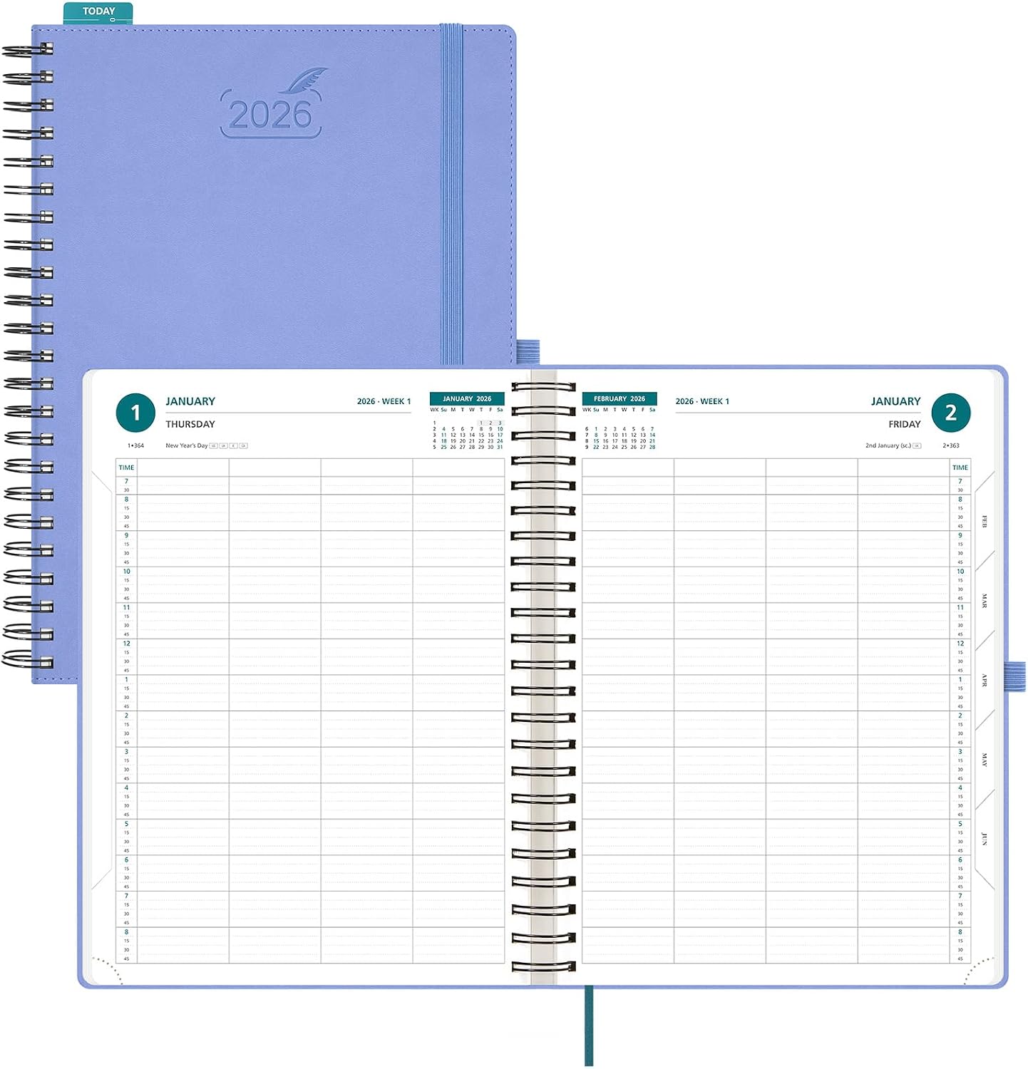 BEZEND Appointment Book 2026 Daily Agenda, Quarter-Hourly in 4 Columns ...